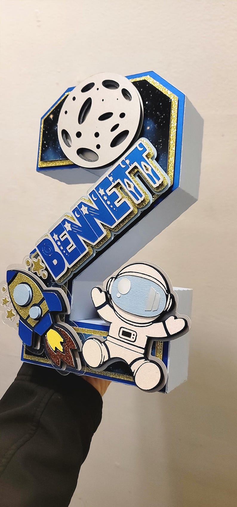 2 the Moon, Space Themed Personalized 3d Number, Astronaut, Rocket and ...