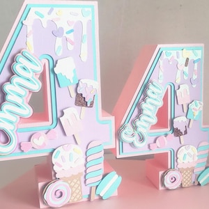 Four Ever Sweet Personalized 3D Number 4, Sweets Birthday Party ...