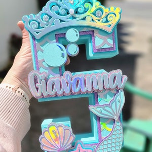 Mermaid Theme 3d Numbers, Table Centerpiece and Party Decorations, 10 ...
