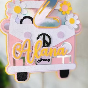 Groovy One, Hippy Bus With Daisy Cake Topper, Two Groovy, Groovy Baby ...
