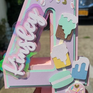 Four Ever Sweet Personalized 3D Number 4, Sweets Birthday Party ...