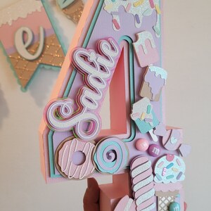 Four Ever Sweet Personalized 3D Number 4, Sweets Birthday Party ...