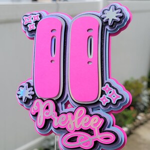 Personalized Name With Age Birthday Cake Topper or Centerpiece, 10th ...