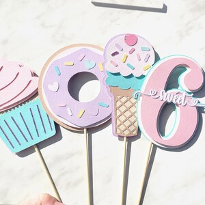 Sweets Party Table Centerpieces,sweet One, Two Sweet, Ice Cream, Donut ...