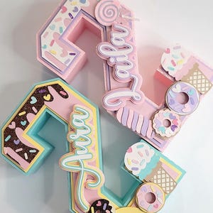 Two Sweet Personalized 3D Number 2, Sweets Birthday Party Decoration or ...
