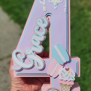 Four Ever Sweet Personalized 3D Number 4, Sweets Birthday Party ...