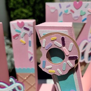 Ice Cream Themed 3d Letters and Numbers, Sweets Party Decorations and ...