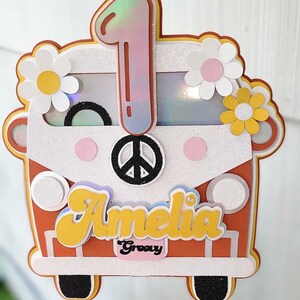 Groovy One, Hippy Bus With Daisy Cake Topper, Two Groovy, Groovy Baby ...