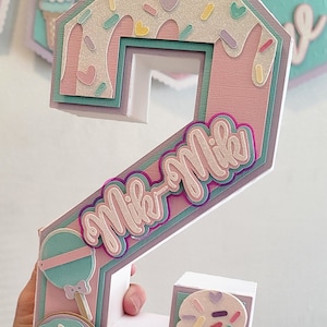 Two Sweet Personalized 3D Number 2, Sweets Birthday Party Decoration or ...