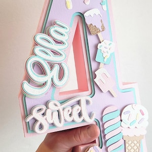 Four Ever Sweet Personalized 3D Number 4, Sweets Birthday Party ...