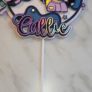 Holographic Galaxy Cake Topper: Personalized Space Theme Party - Etsy