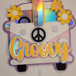 Groovy One Hippy Bus With Daisy Cake Topper Two Groovy - Etsy
