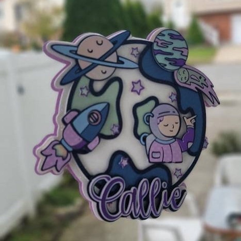 Holographic Galaxy Cake Topper: Personalized Space Theme Party - Etsy
