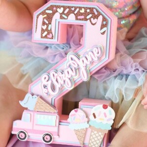 Two Sweet Personalized 3D Number 2, Sweets Birthday Party Decoration or ...