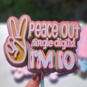Peace Out Single Digits Cake Topper Set, Personalized Birthday Decor - Etsy