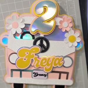 Groovy One, Hippy Bus With Daisy Cake Topper, Two Groovy, Groovy Baby ...