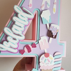 Four Ever Sweet Personalized 3D Number 4, Sweets Birthday Party ...
