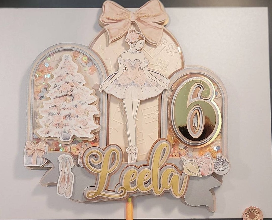 Winter Ballerina Shaker Cake Topper, Customized Ballet Dancer Themed ...