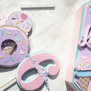 Sweets Party Table Centerpieces,sweet One, Two Sweet, Ice Cream, Donut ...