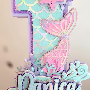 Mermaid Theme 3d Numbers, Table Centerpiece and Party Decorations, 10 ...
