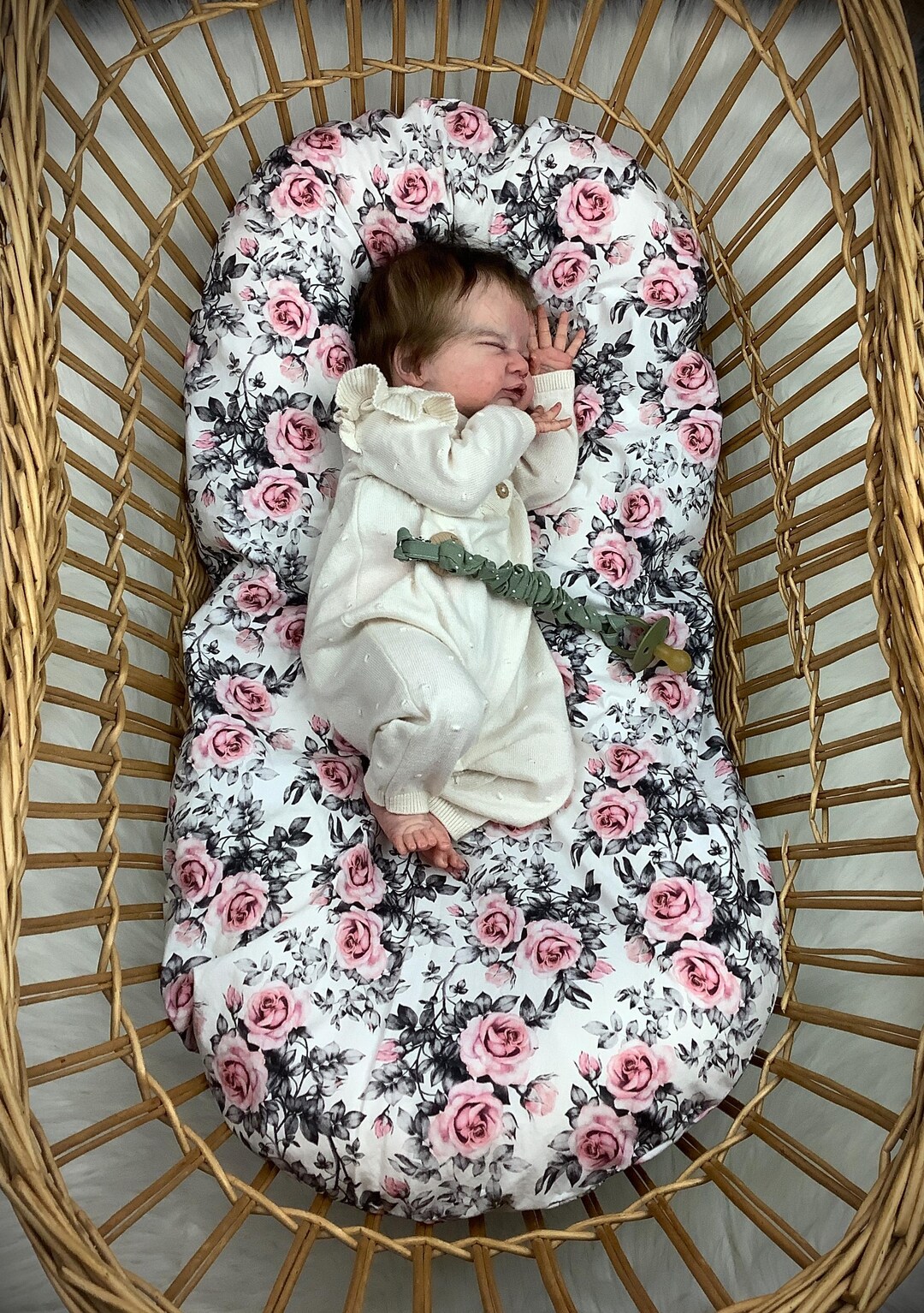 SNUGGLE ME Cover With Pink Flowers, Rose Nursery Decor, Baby Lounge ...