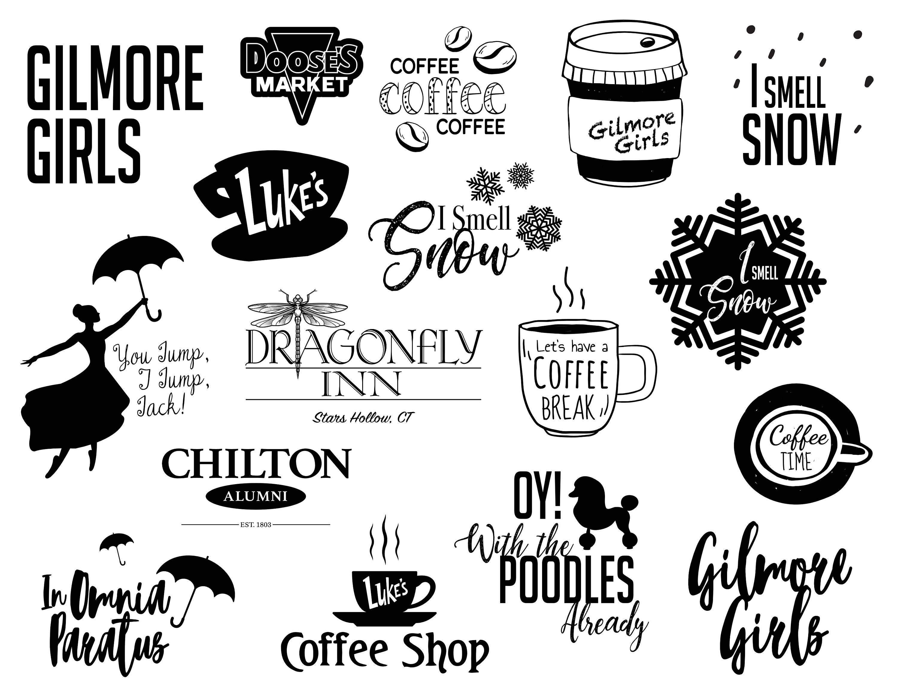 Gilmore Girls Bundle 25 High quality designs jpeg and svg | Etsy