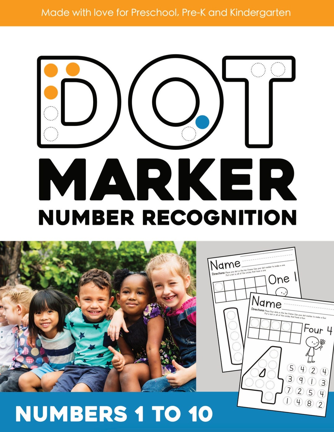 Dot Marker Number Recognition 1-10 for Preschool, Pre-k, TK and ...