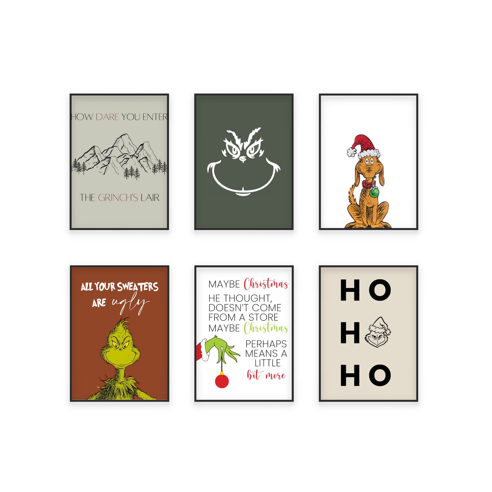 Grinch Mega Art Bundle Set Set of 20 Christmas Gallery Wall - Etsy