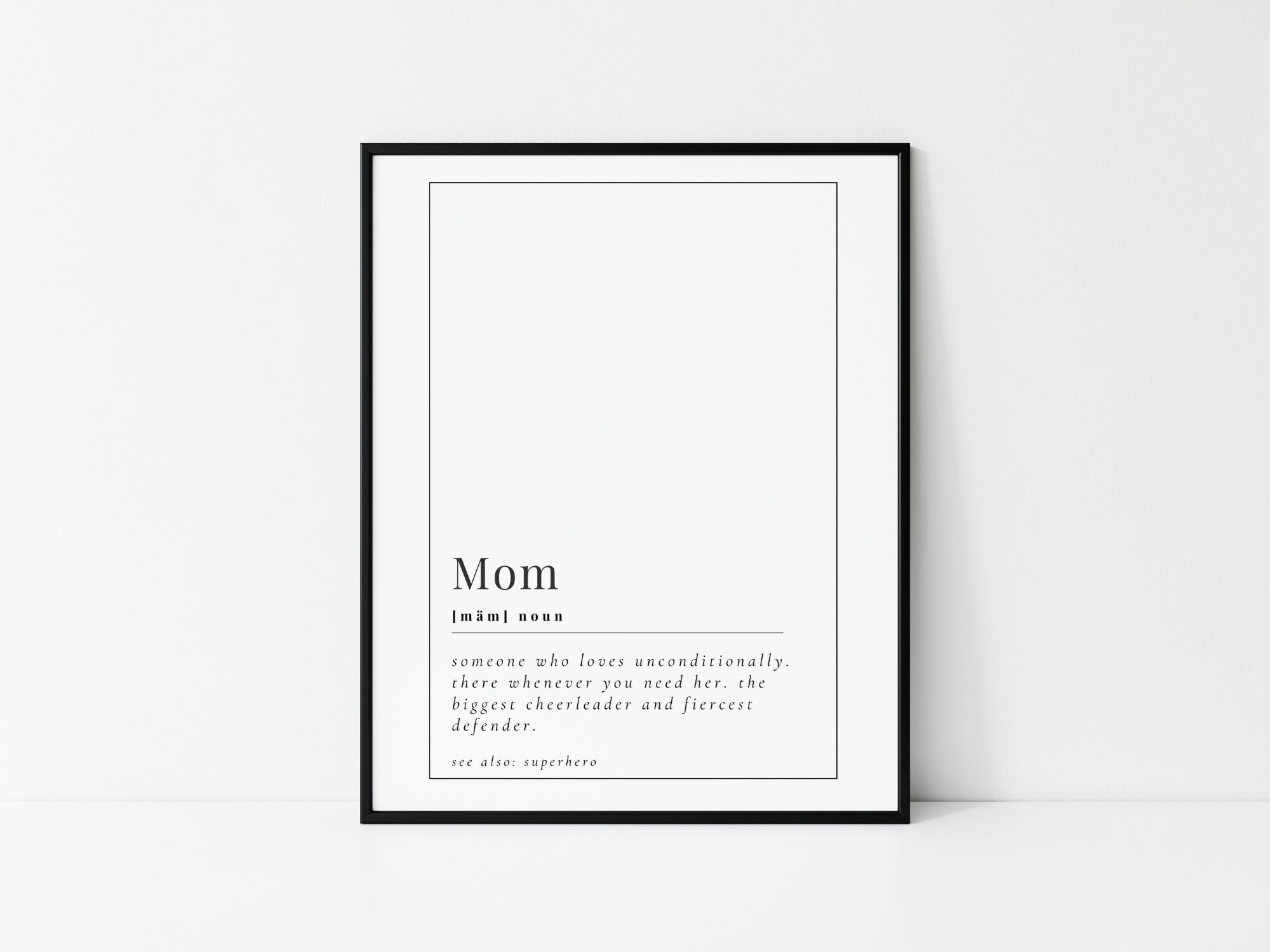 Mom Definition Print, Mother Printable Wall Art, Minimalist Home Decor ...