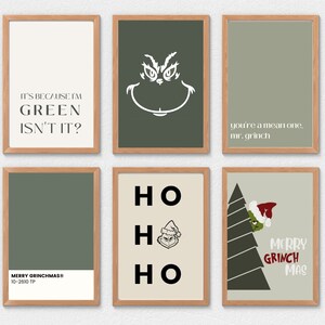 Grinch Mega Art Bundle Set, Set of 20, Christmas Gallery Wall, Holiday ...