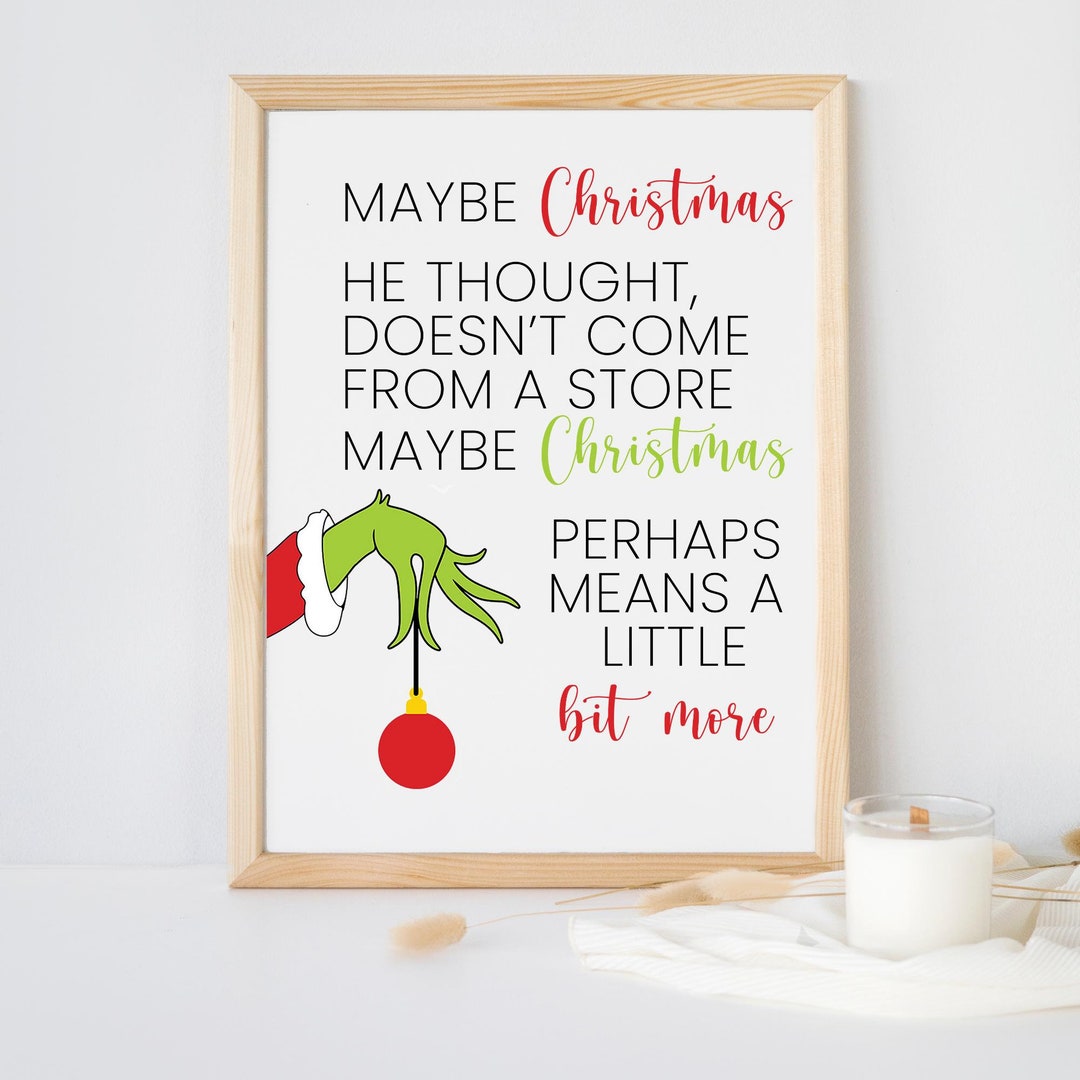 Grinch Christmas Digital Print, Instant Downloadable Digital Print, Christmas Decor, Grinch ...