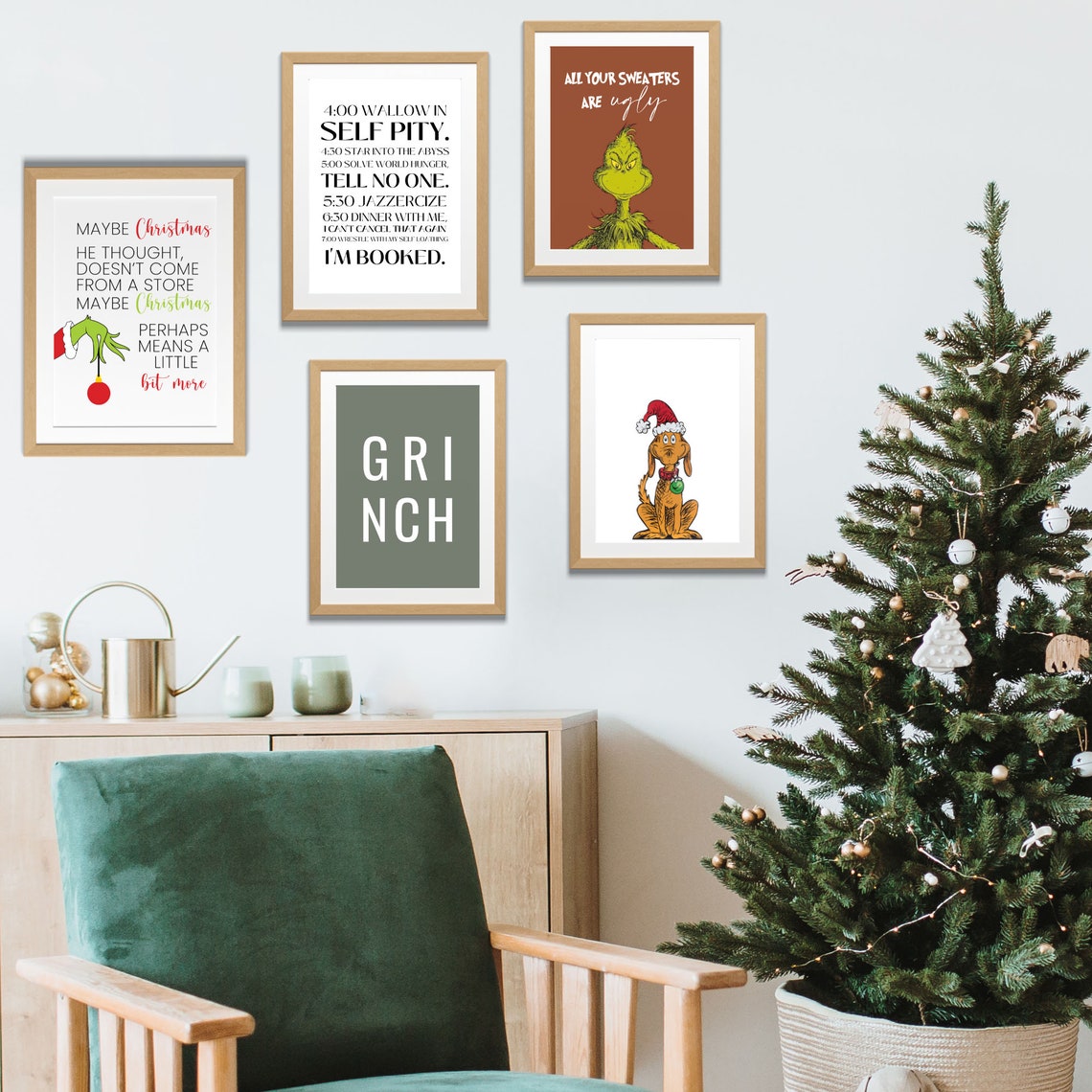 Grinch Mega Art Bundle Set Set of 20 Christmas Gallery Wall - Etsy