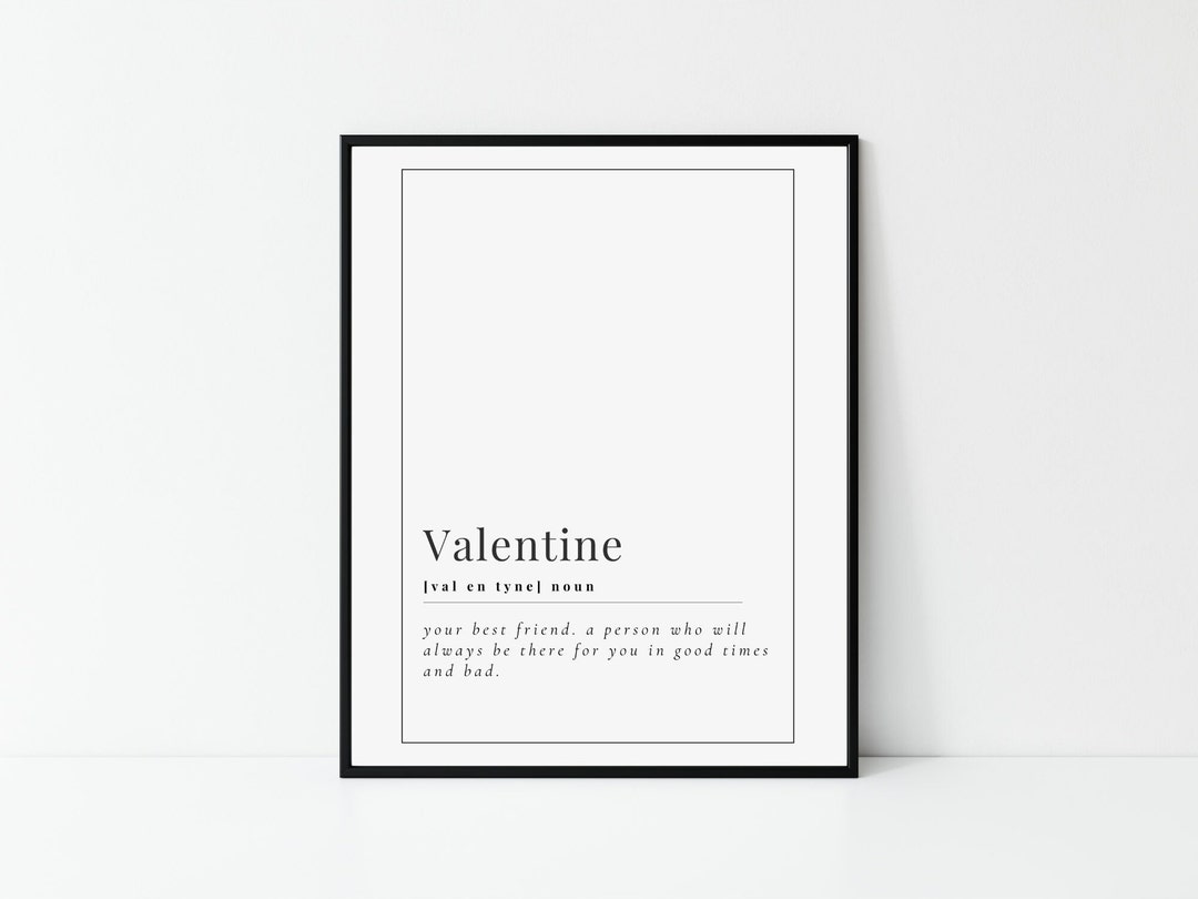 Valentine Definition Print, Valentine's Day Printable Wall Art ...