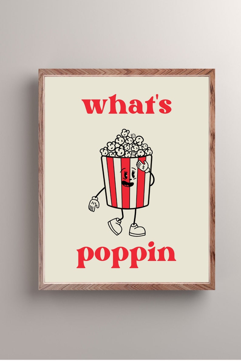 What's Poppin Retro Character Wall Art, Retro Funny Wall Art, Retro ...
