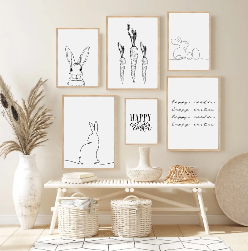 Easter Gallery Wall Art Set of 7 Printable Wall Art Spring - Etsy