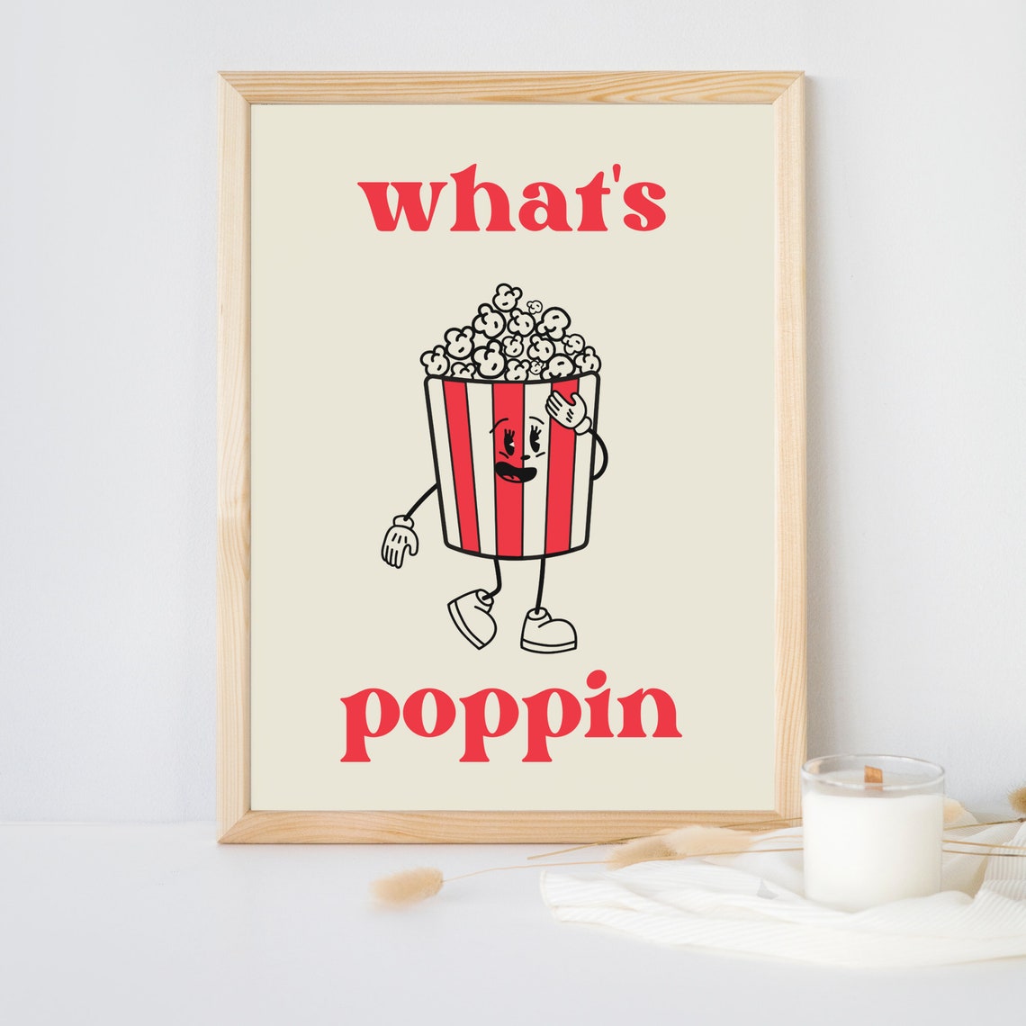 What's Poppin Retro Character Wall Art Retro Funny Wall - Etsy