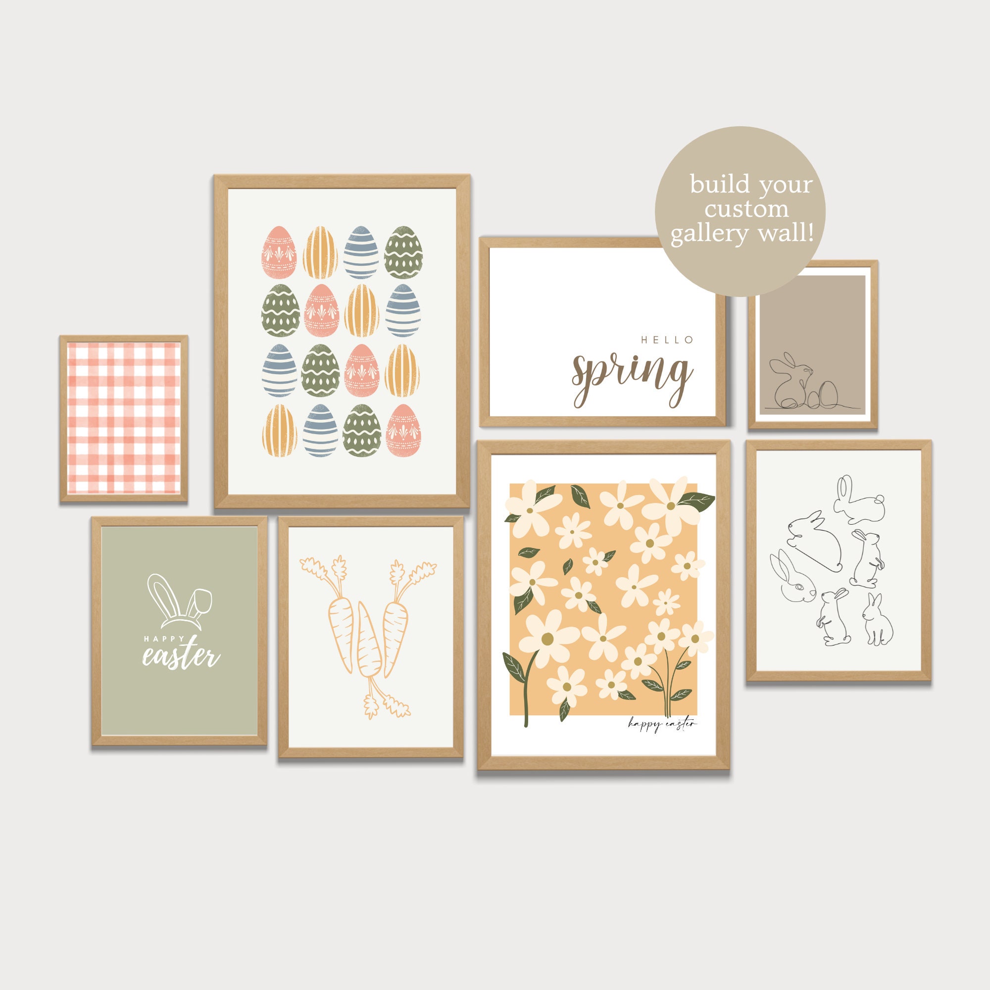 Easter Gallery Wall Art Set of 10, Printable Wall Art, Spring Art ...