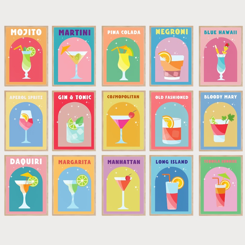 Cocktail Print - Etsy