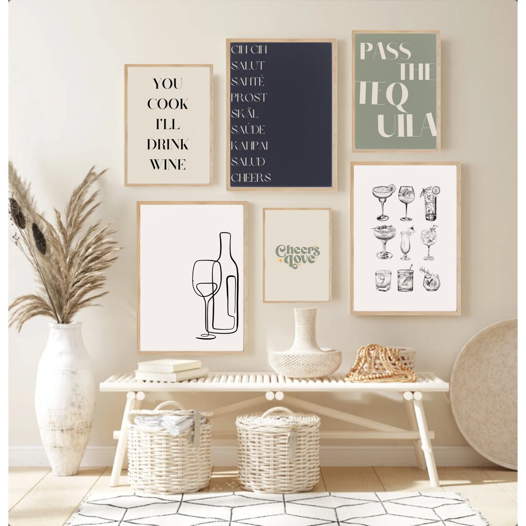 Bar Gallery Wall Art, Set of 10, Bar Art Prints - Etsy