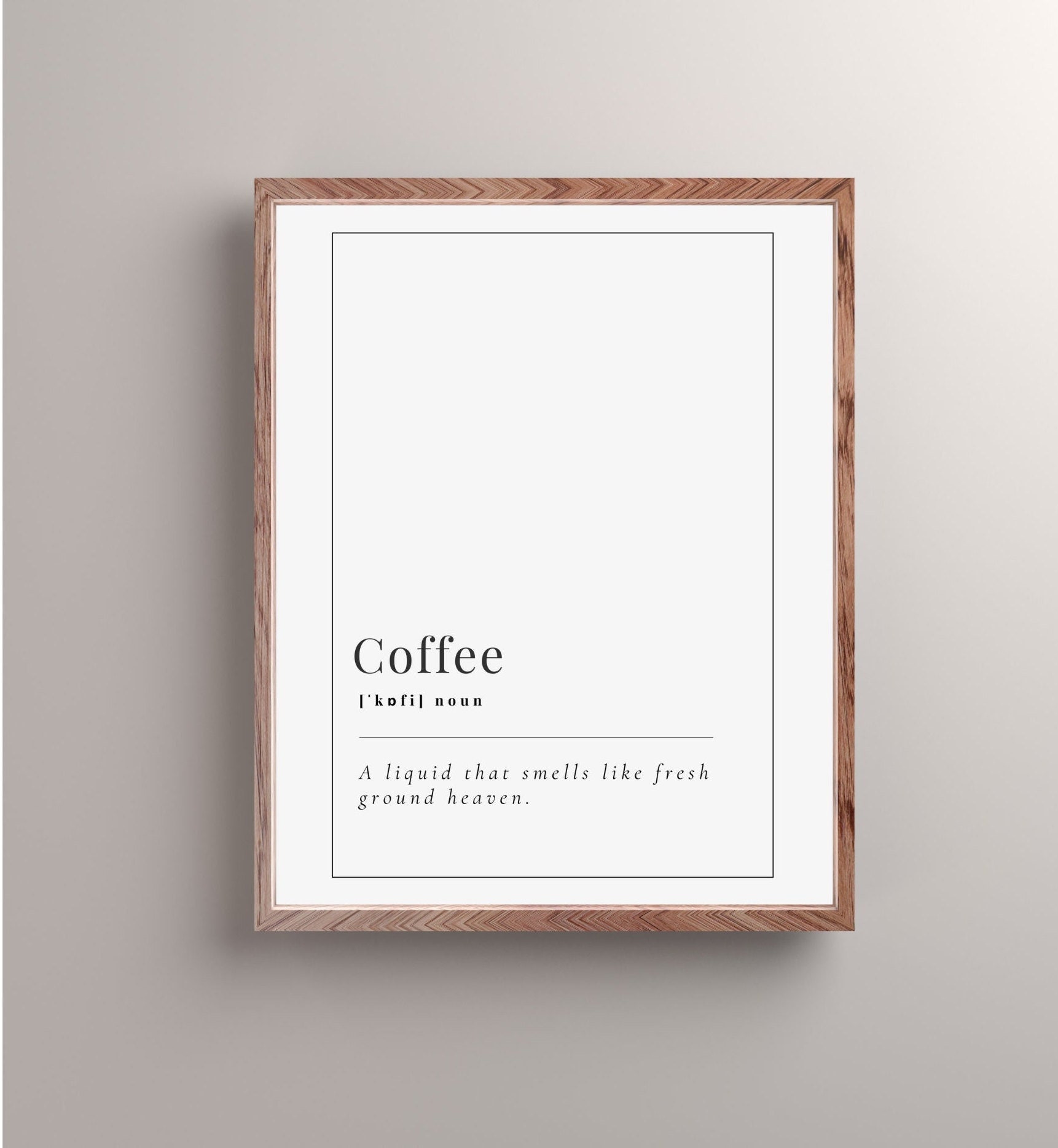 Coffee Definition Print, Funny Printable Wall Art, Minimalist Home ...