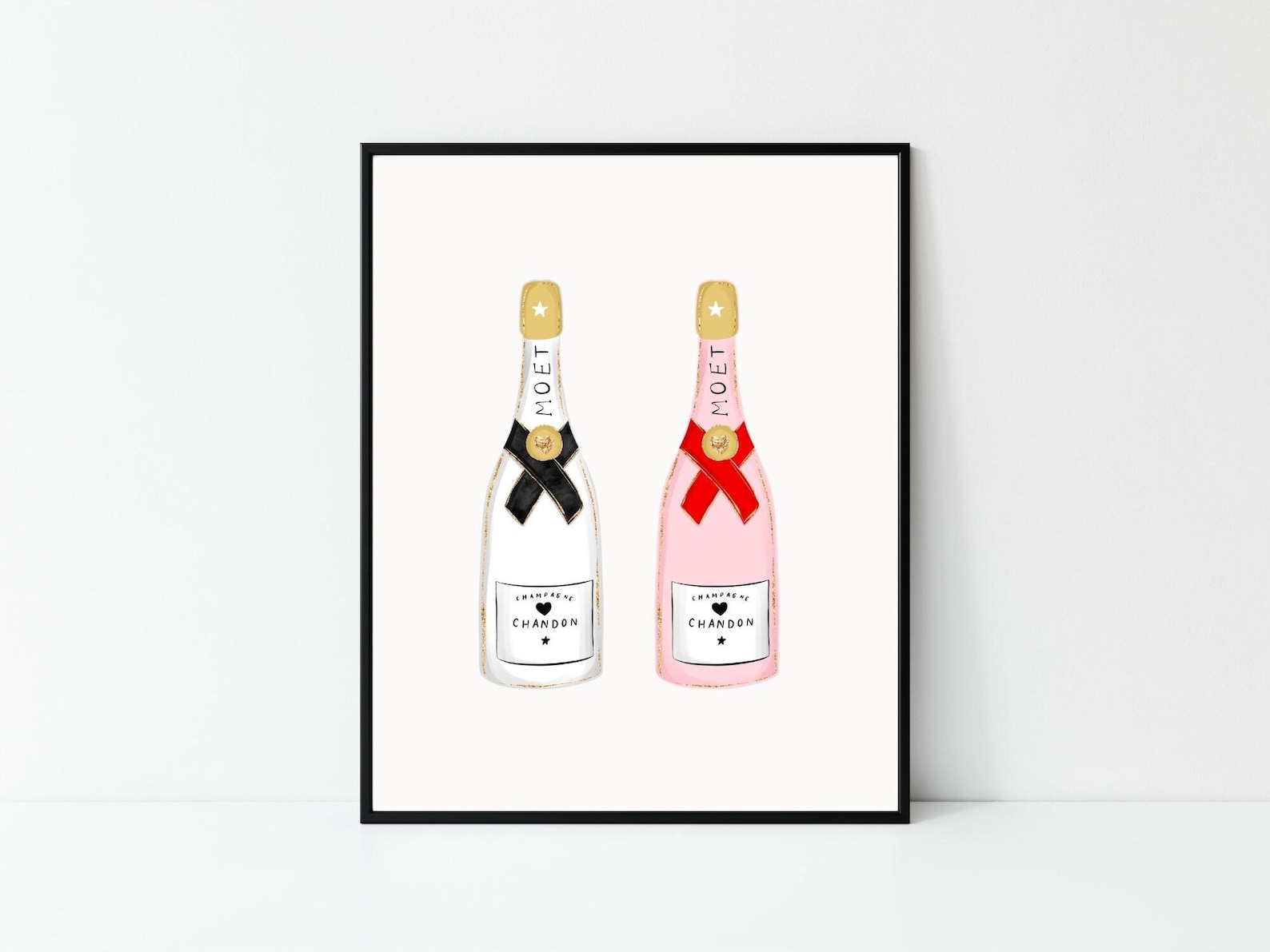 Champagne Bottle Wall Art, Moet Digital Printable,bar Art - Etsy