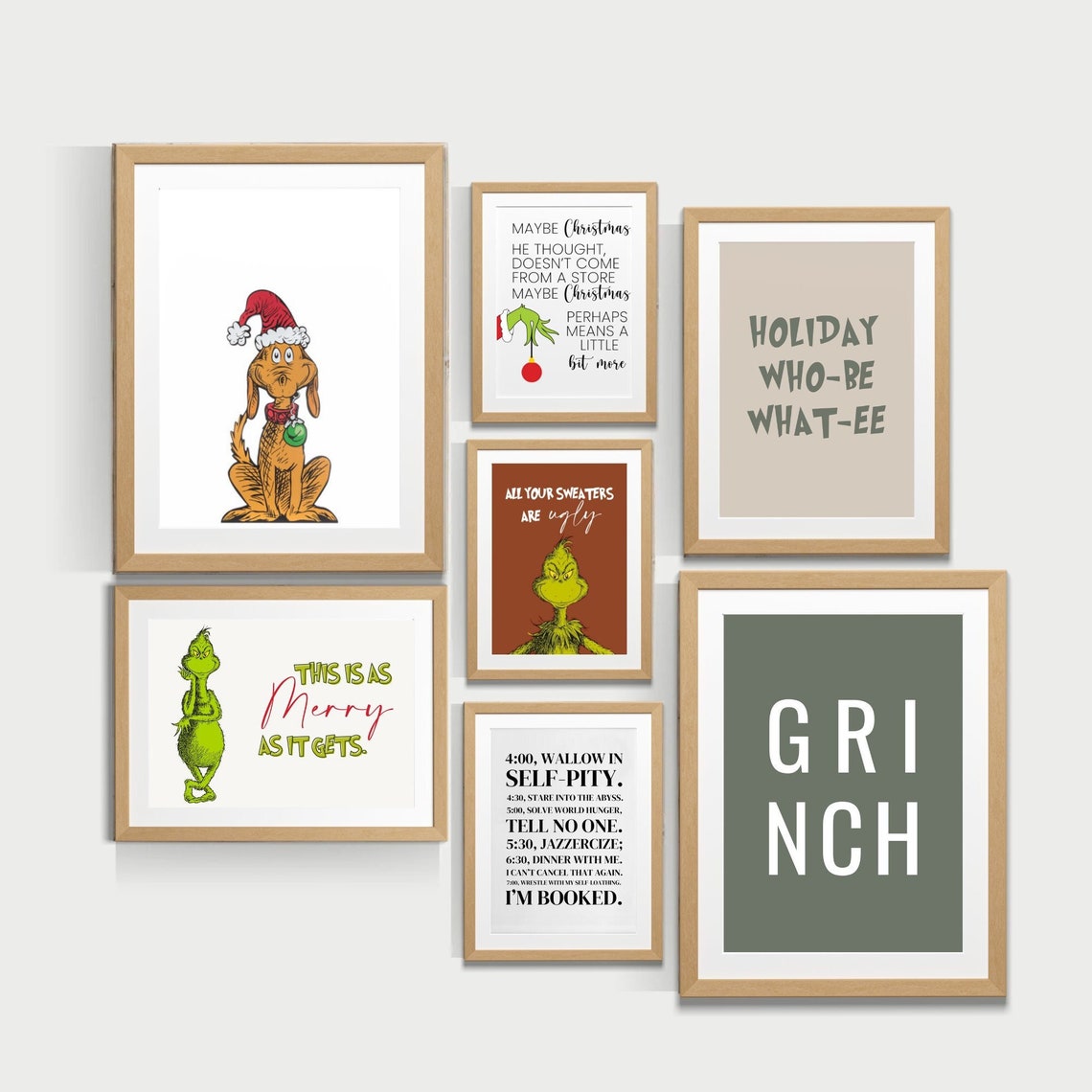 Grinch Mega Art Bundle Set Set of 20 Christmas Gallery Wall - Etsy