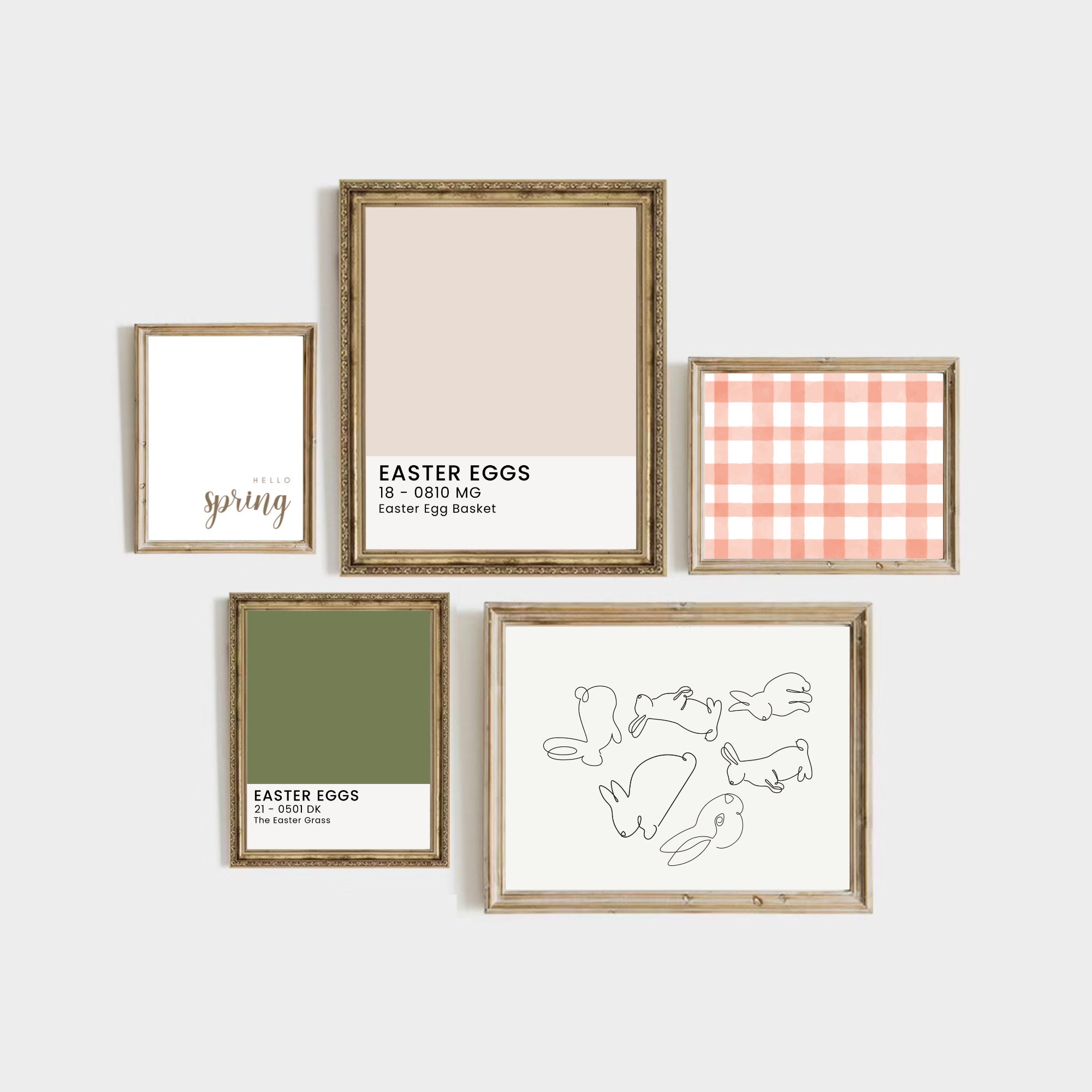 Easter Gallery Wall Art Set of 10, Printable Wall Art, Spring Art ...