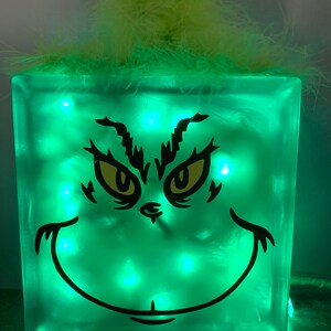 Glass Block Grinch, Snowman, Farmhouse Merry Christmas - Etsy
