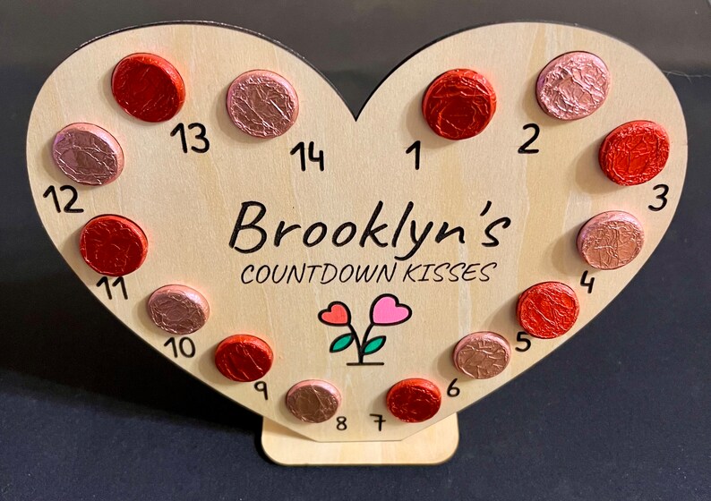 Countdown Kisses Valentines Heart - Etsy