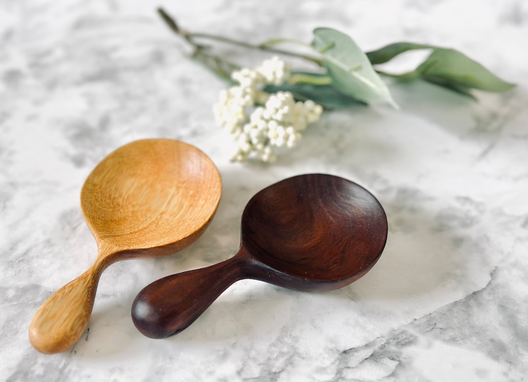 Hand Carved Round Wood Scoops for Coffee, Sugar, or Bath Salts - Etsy
