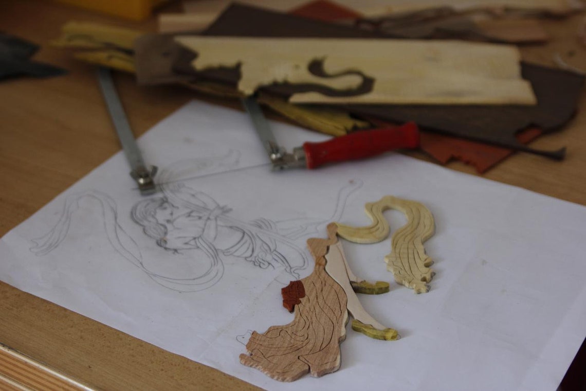 Wooden Artwork 3D Wood Inlay Marquetry Wall Hanging Wood | Etsy