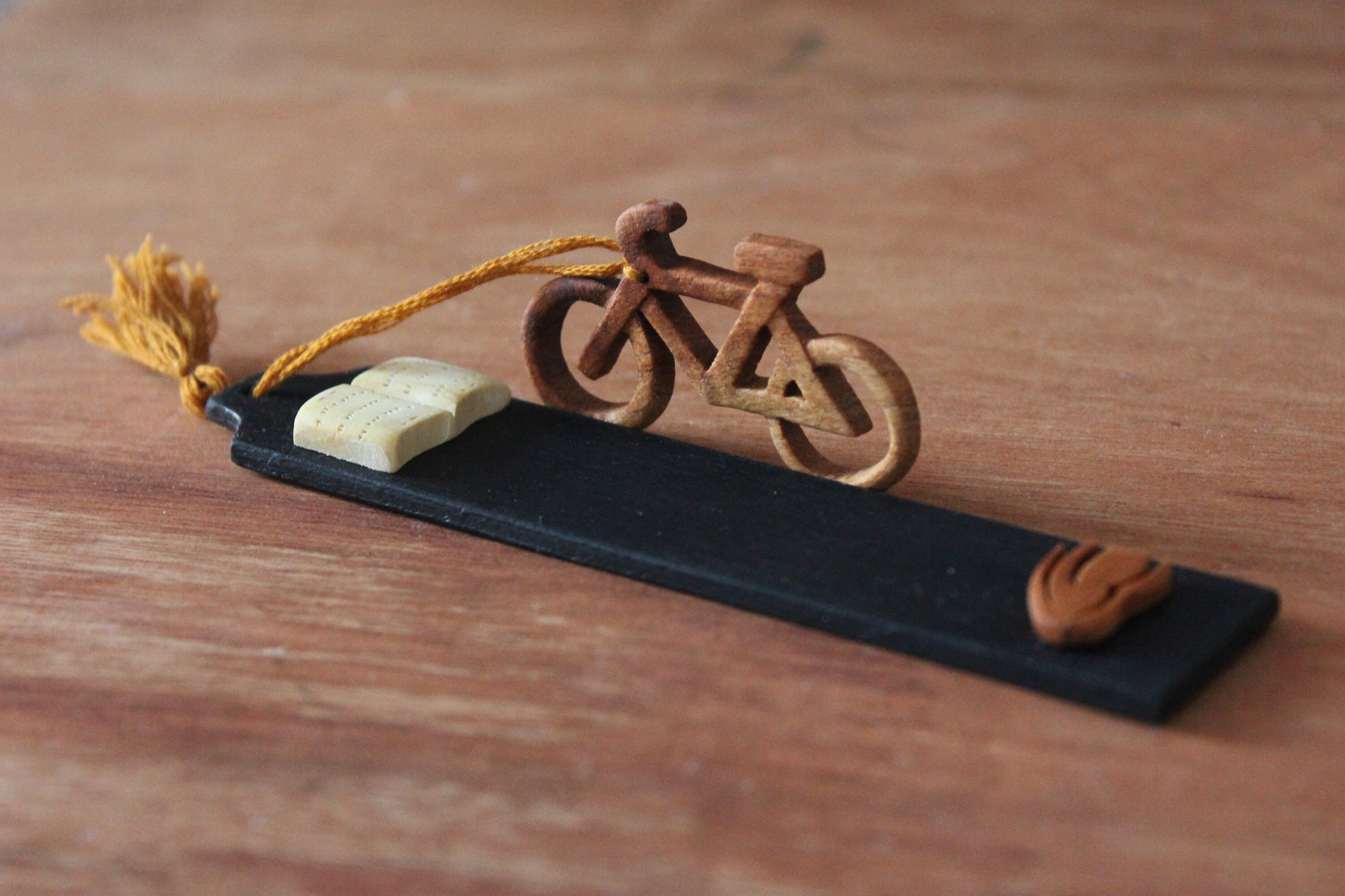 Wooden Handmade Bookmark for Bicycle and Bookworm Unique Gift - Etsy