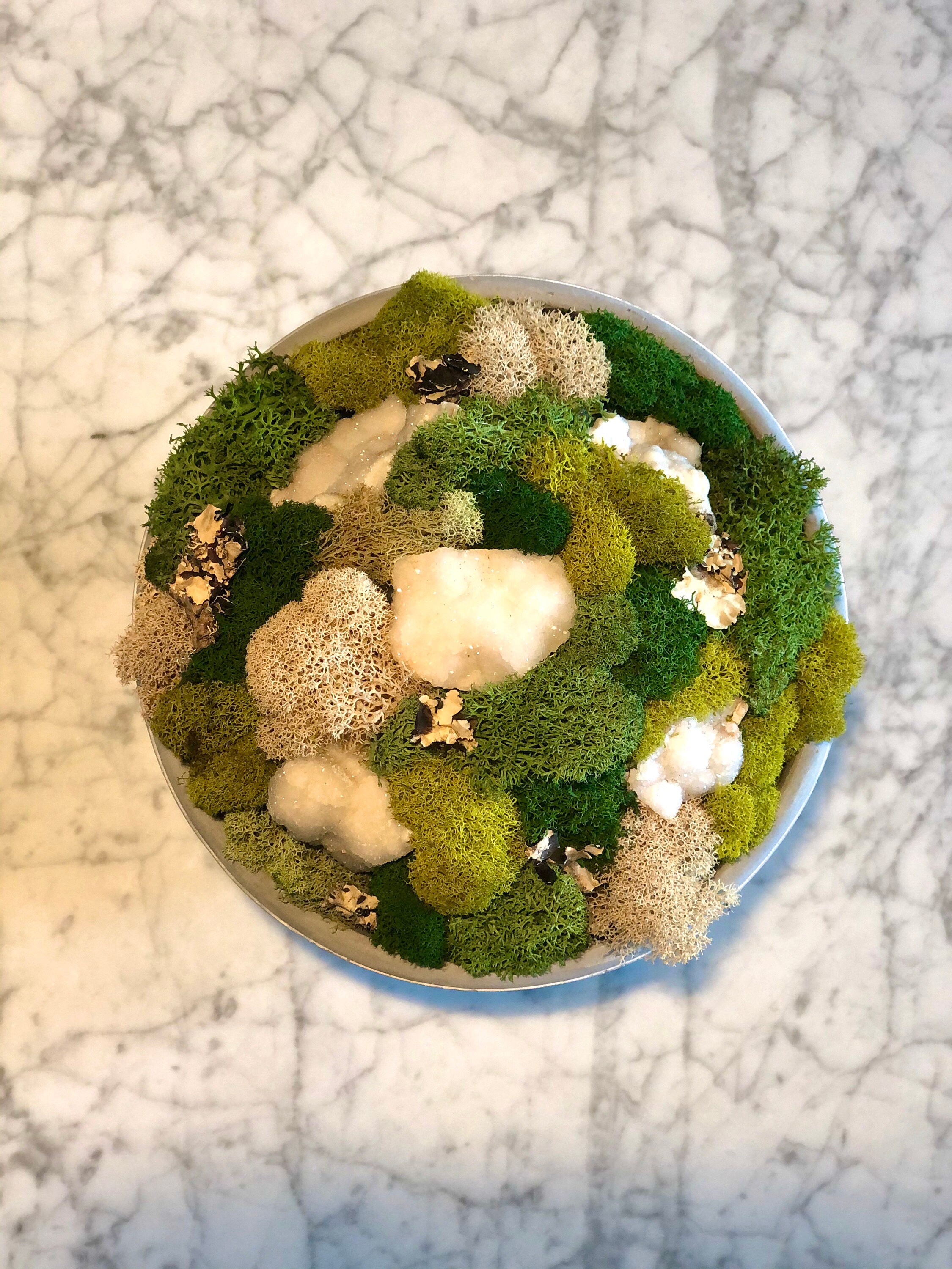 Midcentury Modern Pottery With Moss and Geode Crystals - Etsy