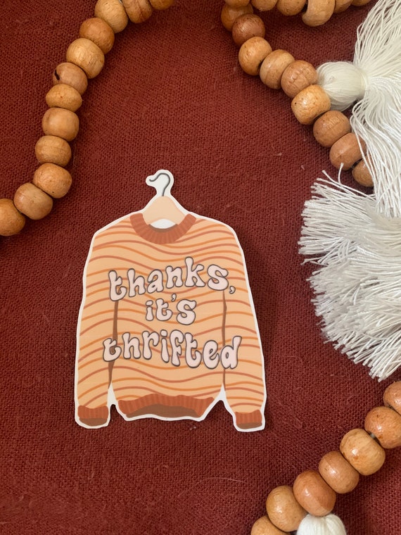 Thrift Sticker Thrifting Vintage Secondhand Shopping | Etsy